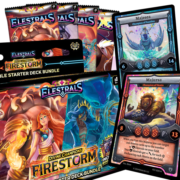 Firestorm Hestia vs. Poseidon Double Starter Deck Bundle with 4 Packs ...